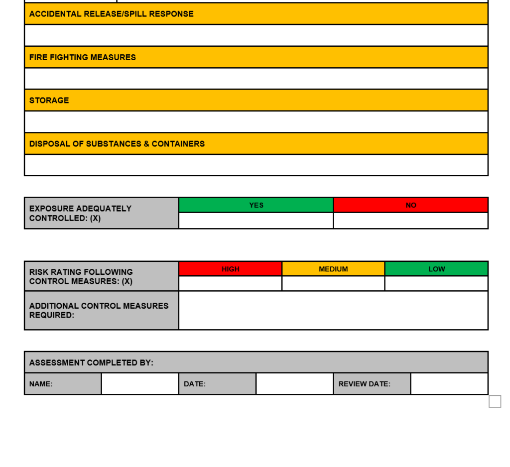 Blank COSHH Assessment Template – acisafety.co.uk