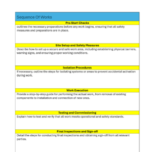 Blank RAMS Template, Risk Assessment Method Statement, Editable ...