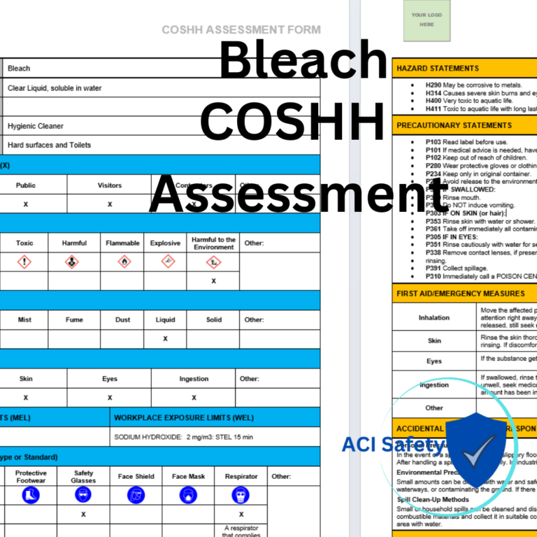 Bleach COSHH Assessment Template – MS Word - ACI Safety