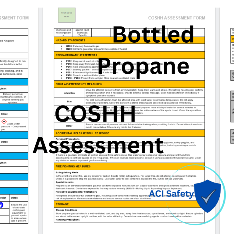 Fairy Washing Up Liquid COSHH Assessment Template – MS Word – acisafety.co.uk